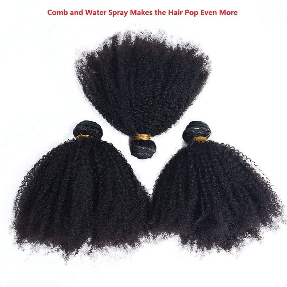 Mongolian Afro Kinky Curly Human Hair Bundles - 8 10 12 Inch ...