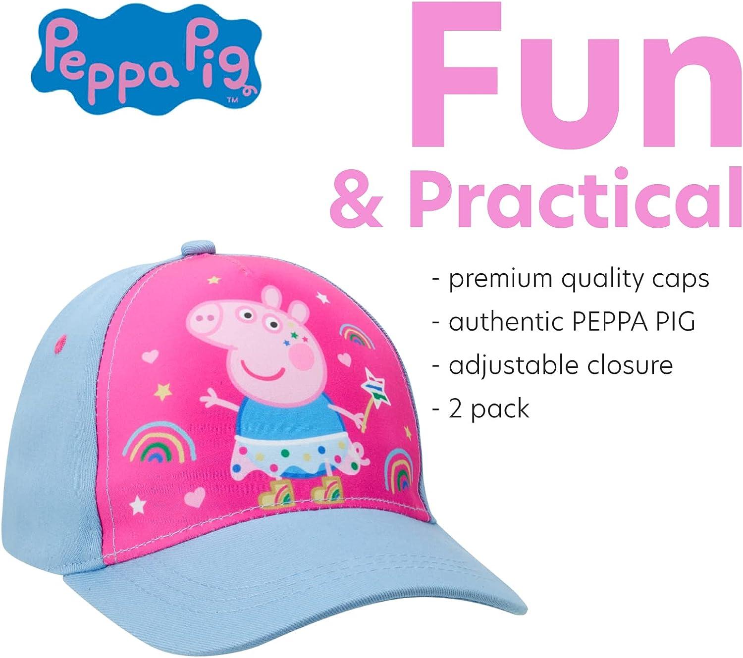 Hasbro Peppa Pig Girls Baseball Cap 2-Pack - Blue/Pink, 2-4T | Buy Now ...