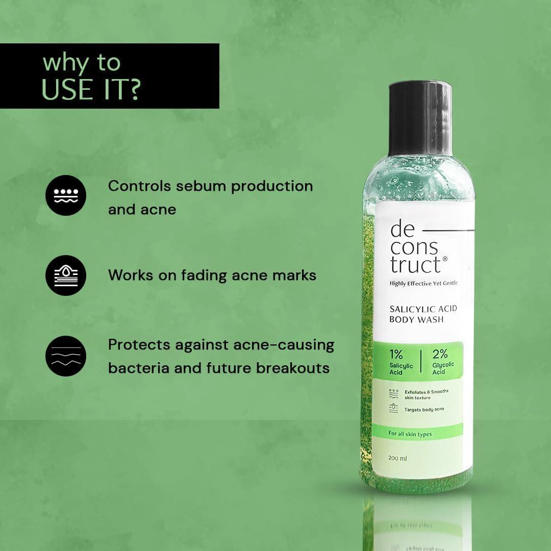 Decon.struct Salicylic Acid Body Wash - 1% Salicylic Acid & 2% Glycolic ...