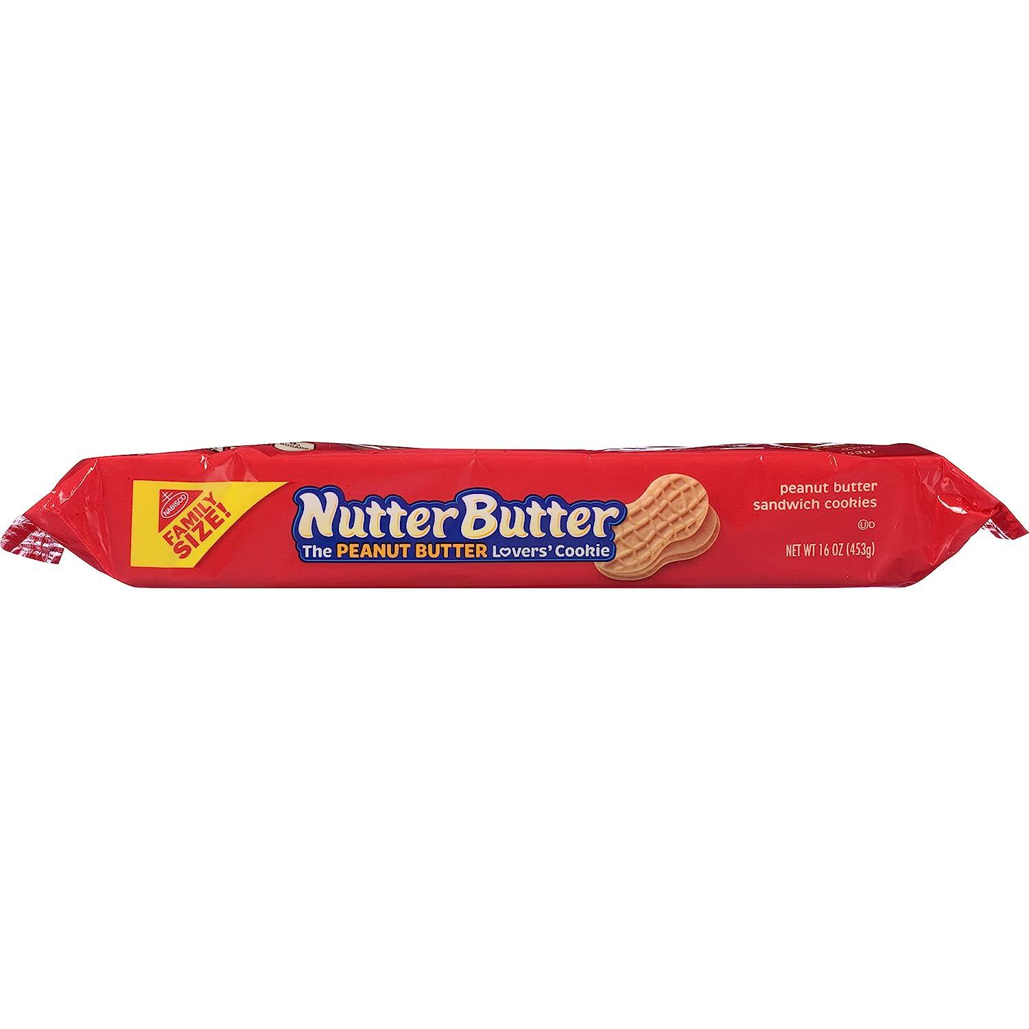 Nutter Butter Family Size Peanut Butter Sandwich Cookies, 16 oz