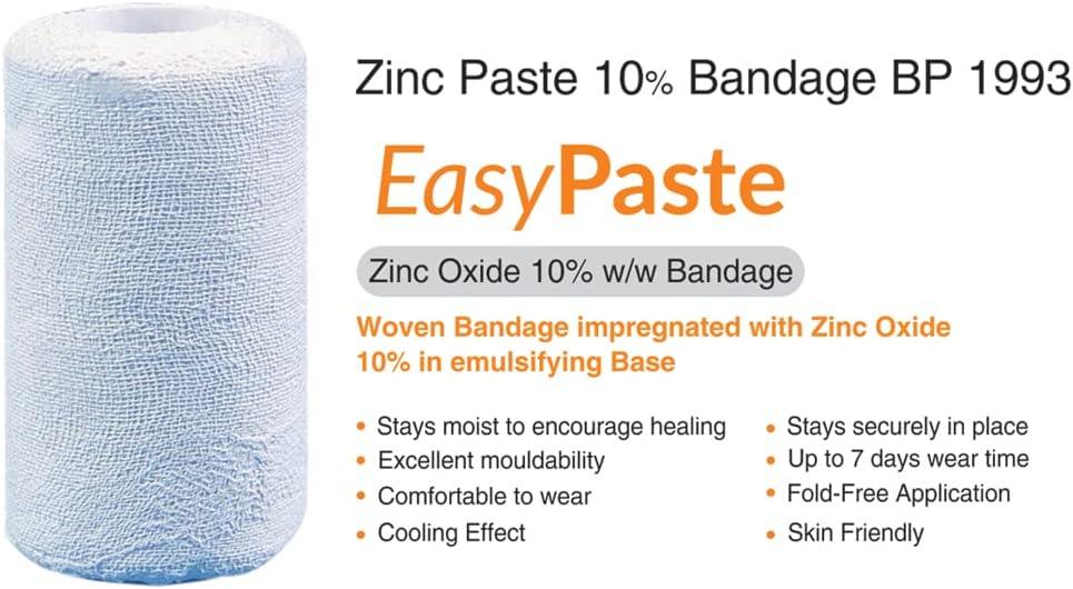 EasyPaste Zinc Paste Bandage 7.5cm x 6m | Woven Bandage with 10% Zinc ...