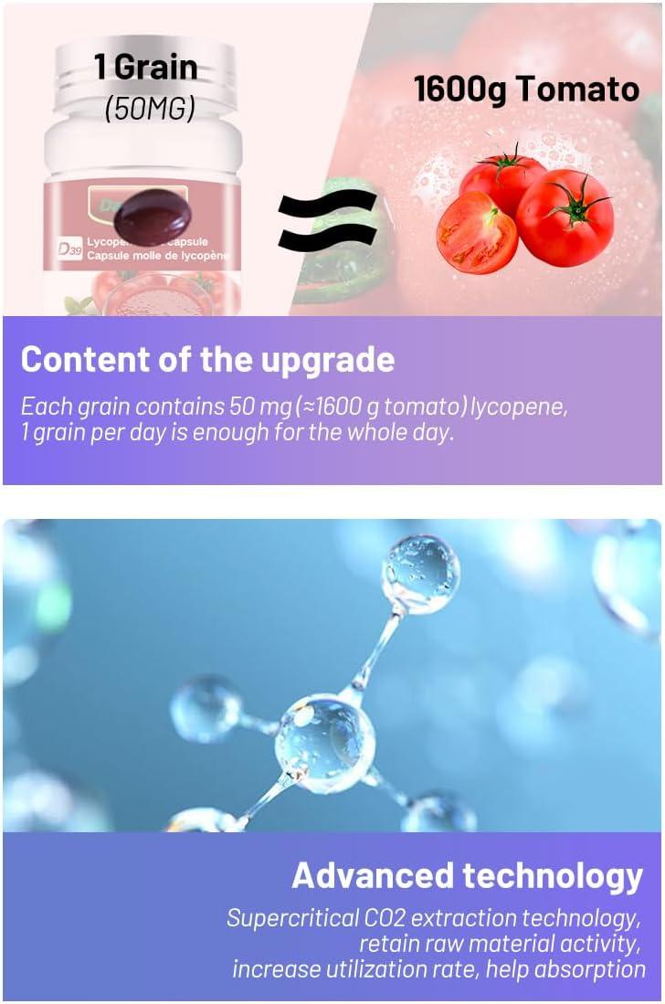 AIHIYO Lycopene Soft Capsule - 100mg Tomato Supplement Extract ...