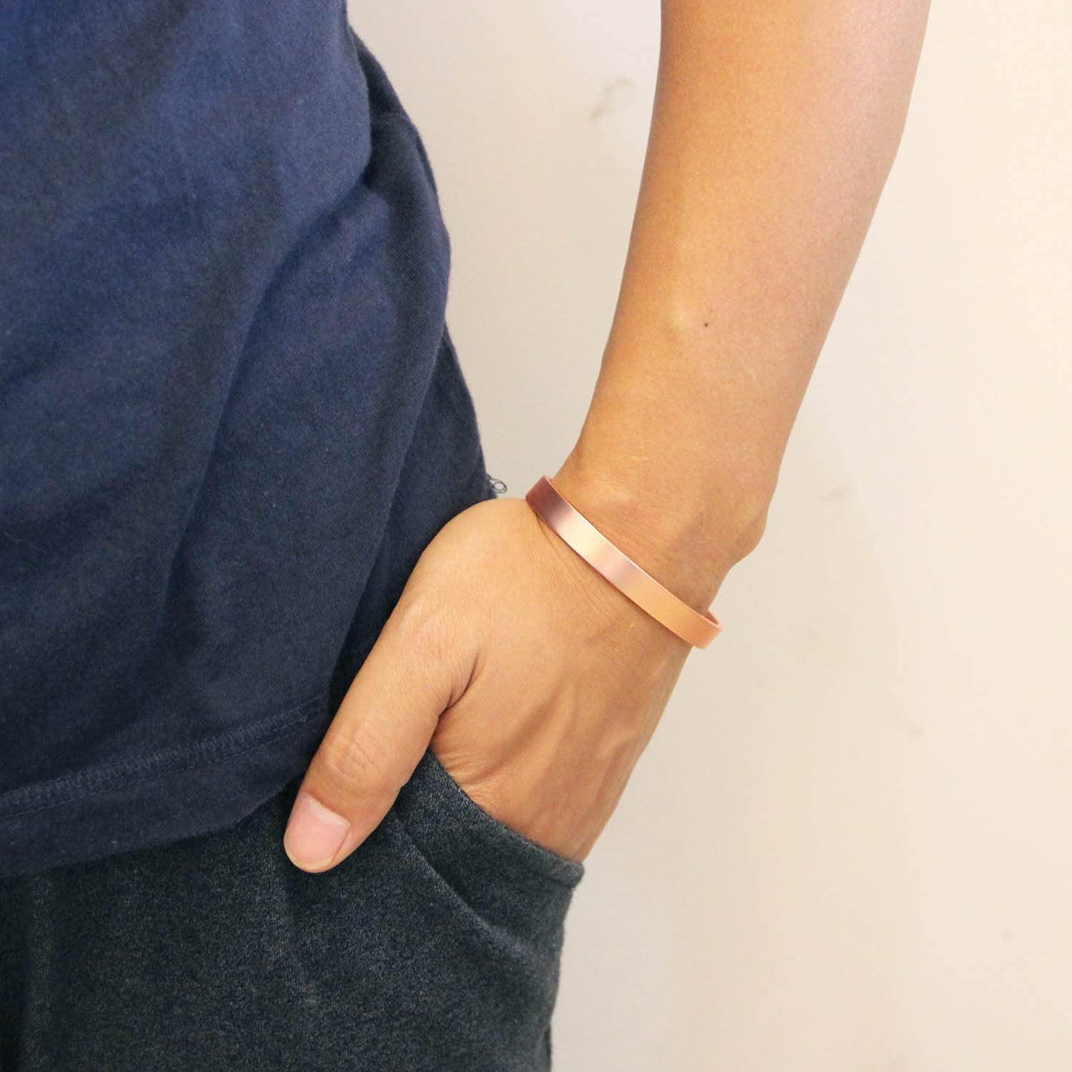 Pure Copper Bracelet for Arthritis Relief - Adjustable Bangle with Magnets for Joint Pain - Men ...