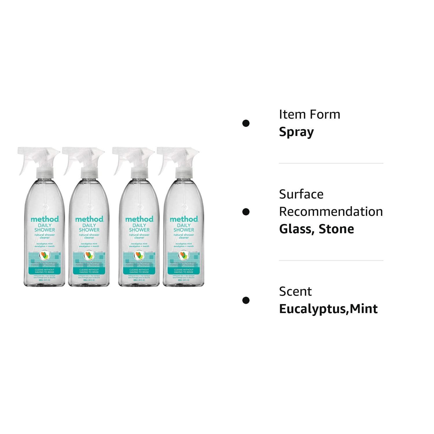 Method Eucalyptus Mint Daily Shower Cleaner Spray, 28 oz (4 Pack) | Buy ...