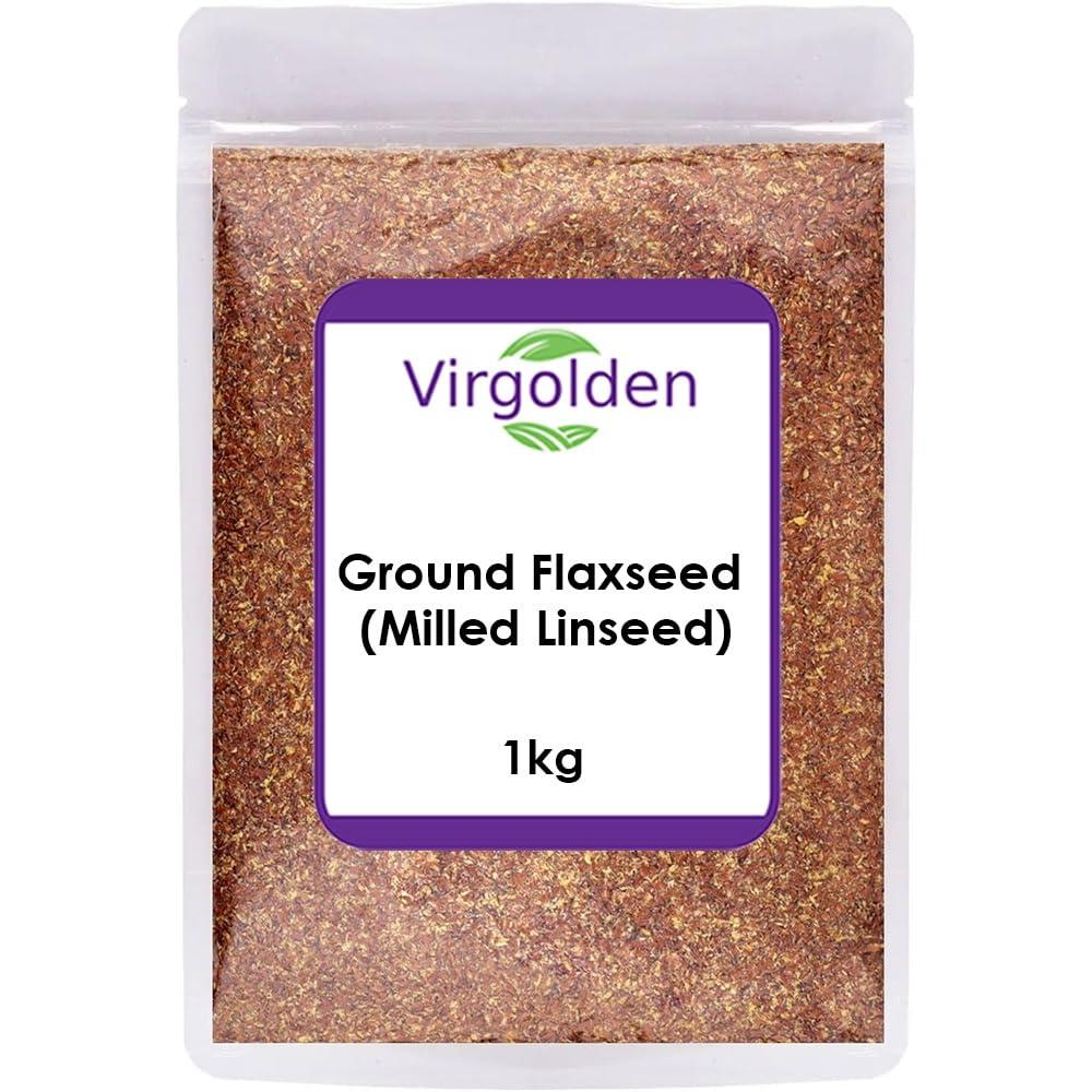 Virgolden Ground Flaxseed (Milled Linseed) 1kg - Natural High Fiber ...