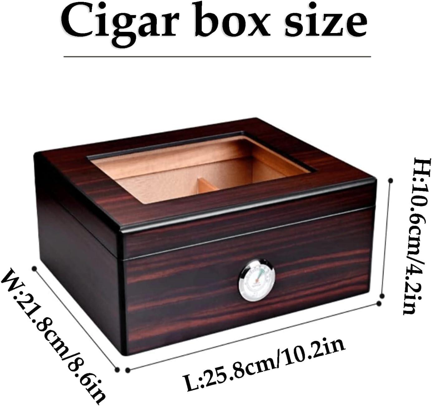 Cigar Boxs Humidors Cigar Humidor Fine Clear Glass Top with Hygrometer ...