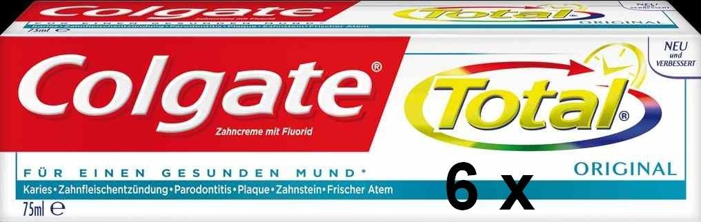 Colgate Total Original Toothpaste 6-Pack (6 x 75ml) - Best for Oral ...