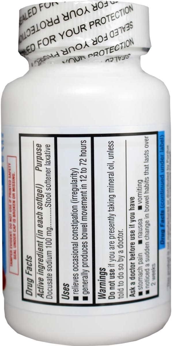 Major Dok 100mg Docusate Sodium Softgel Capsules - 100 Unboxed Orange ...