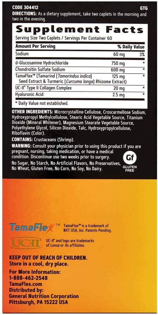 GNC Tamaflex Complete 120 Caplets - Advanced Joint Support Formula ...