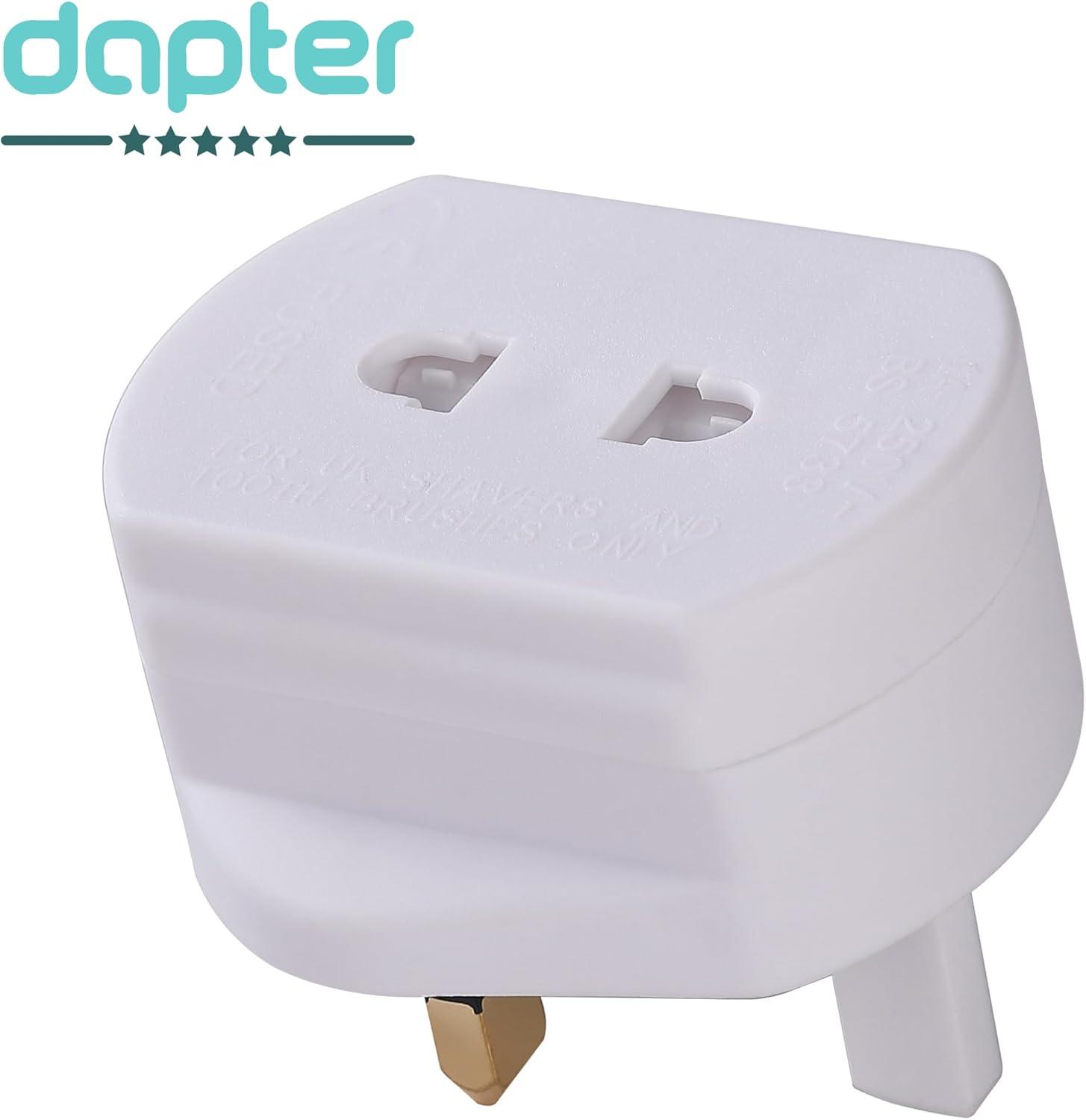Buy Plug Adapter & Shaver Adapter | 2-Pack 2-Pin to 3-Pin Bathroom ...
