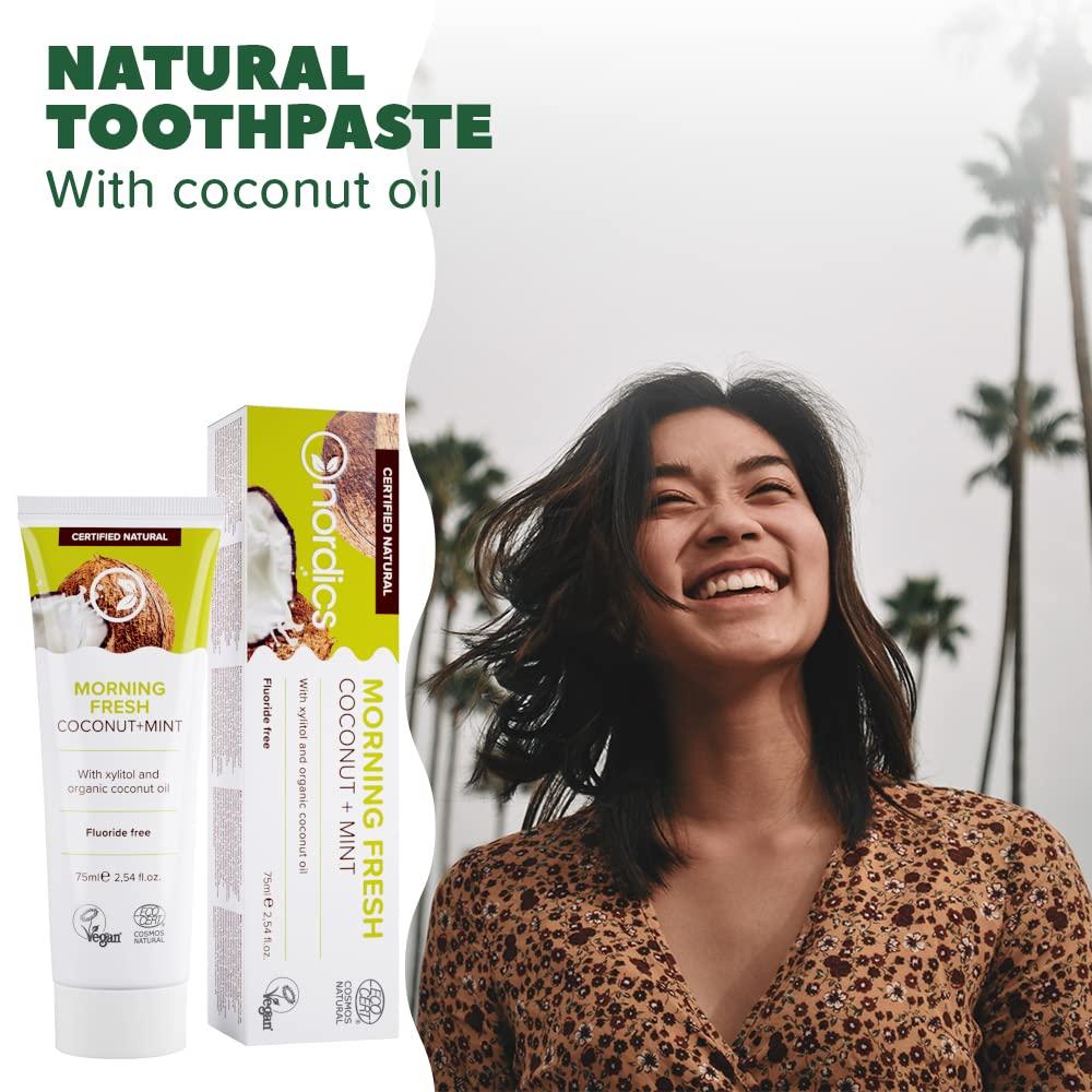Morning Fresh Coconut Mint Toothpaste - Fluoride-Free Refreshing ...