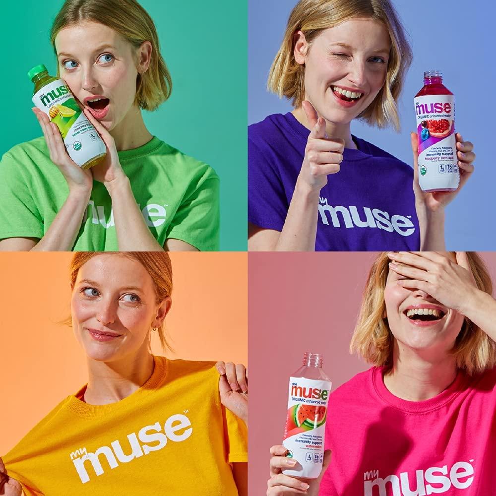 MyMuse Organic Flavored Water Variety Pack 12 Pack 16.9oz Bottles ...