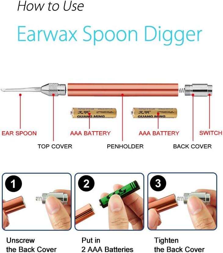 Earwax Spoon Digger & Ear Tweezers with LED Light - Ear Wax Removal ...