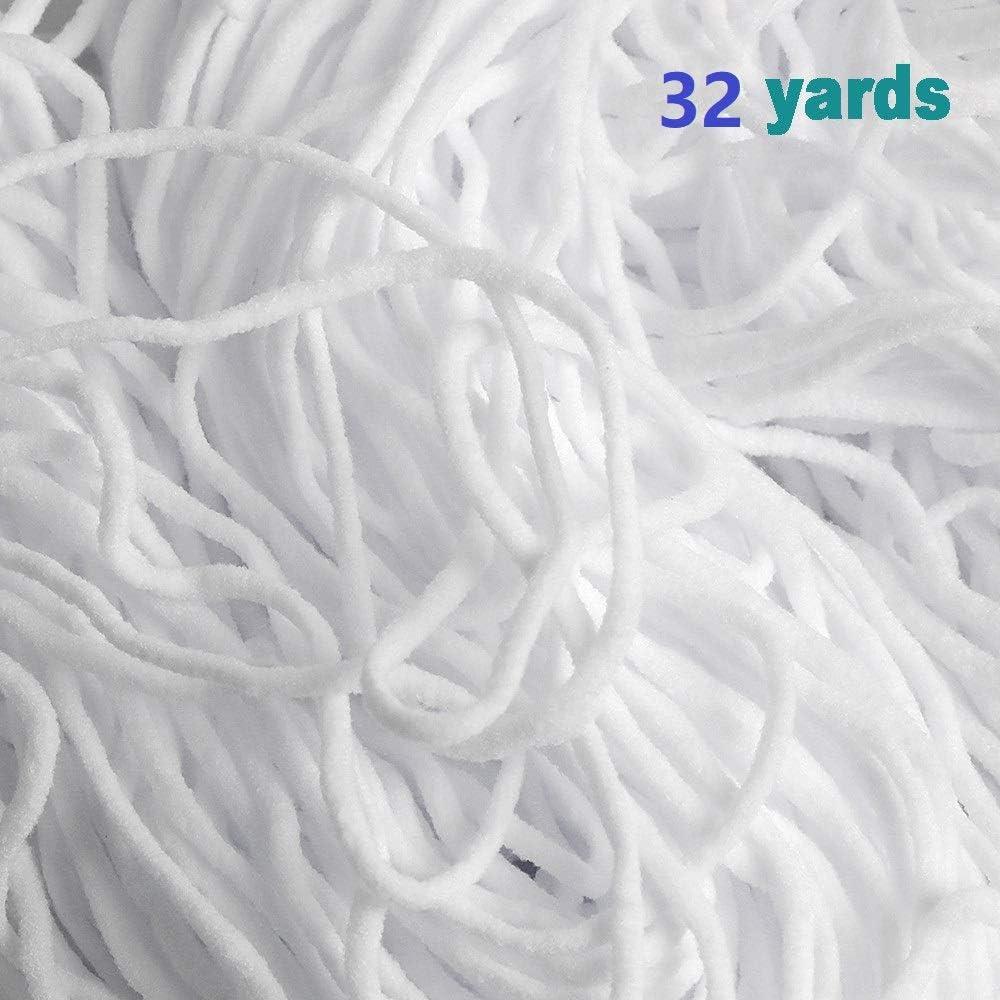 Elastic Strap White Earloop Cord 1/8-Inch (32Yard) - Stretchy Handmade ...