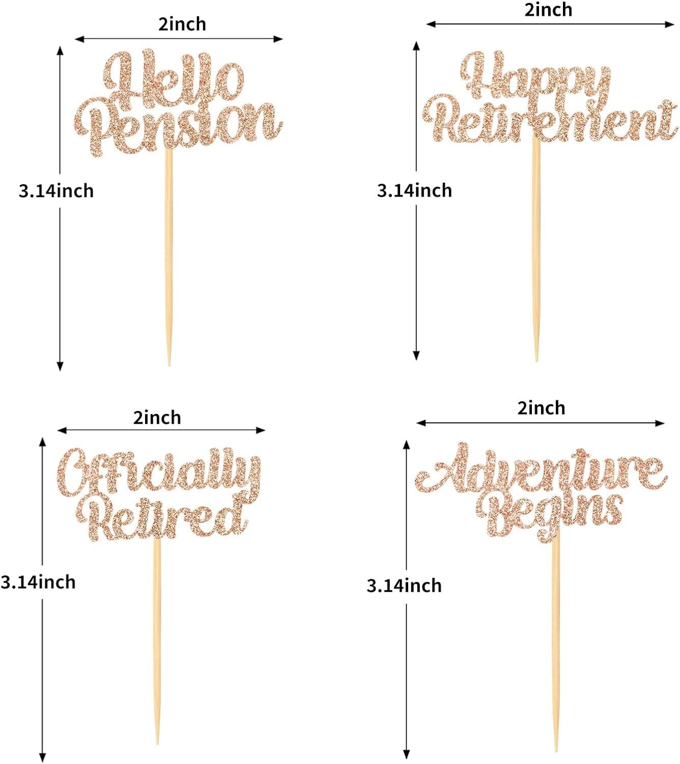 Happy Retirement Cupcake Toppers Officially Retired Hello Pension ...