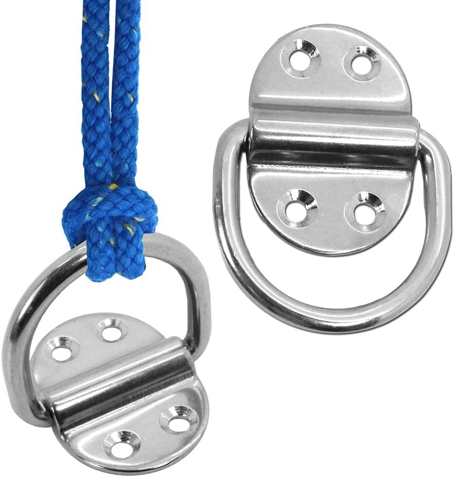 Folding Eye Plate with D-Ring - Stainless Steel V4A Deck Lashing Eye ...