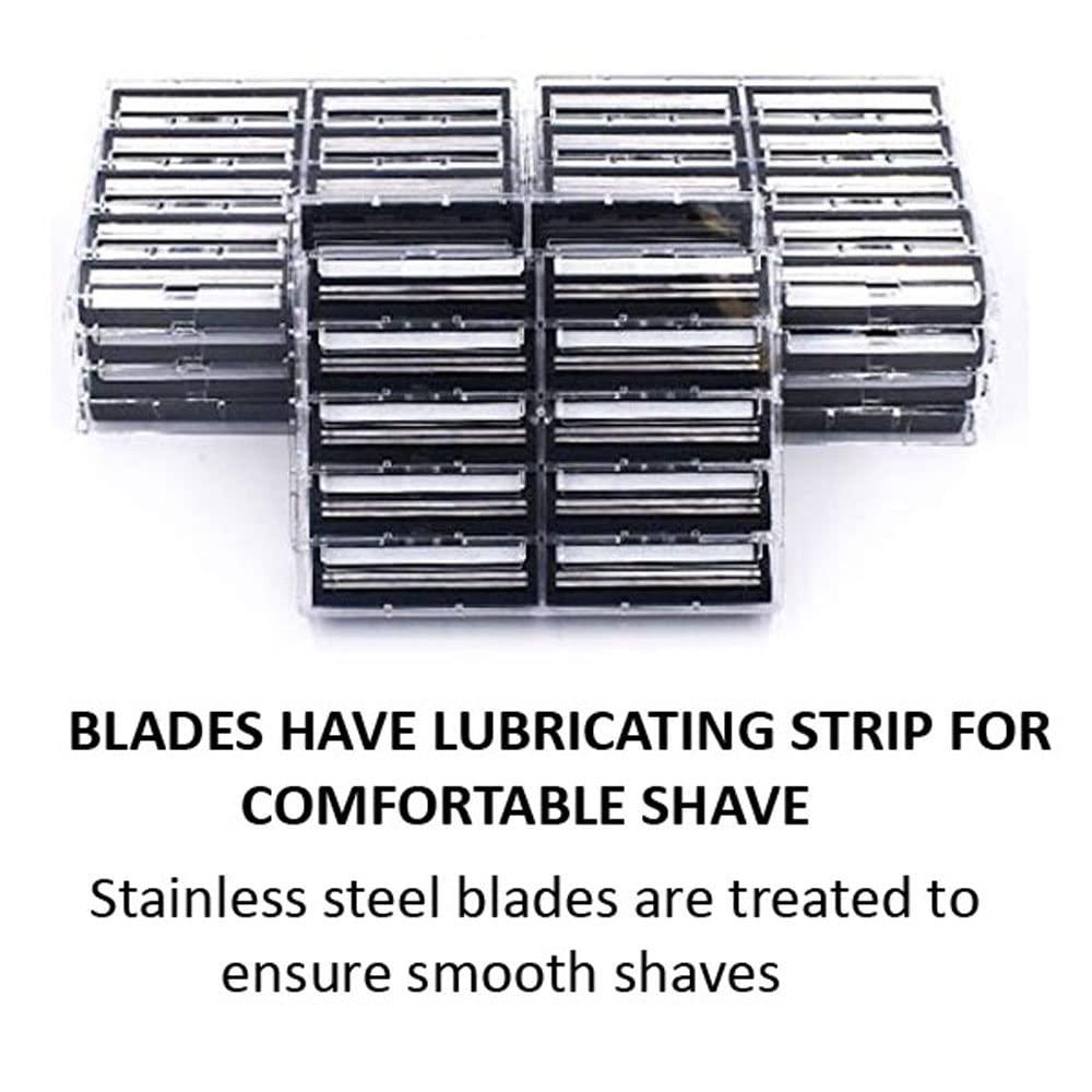 100 Taconic Shave Twin Blade Razor Cartridges with Lubricating Strip ...