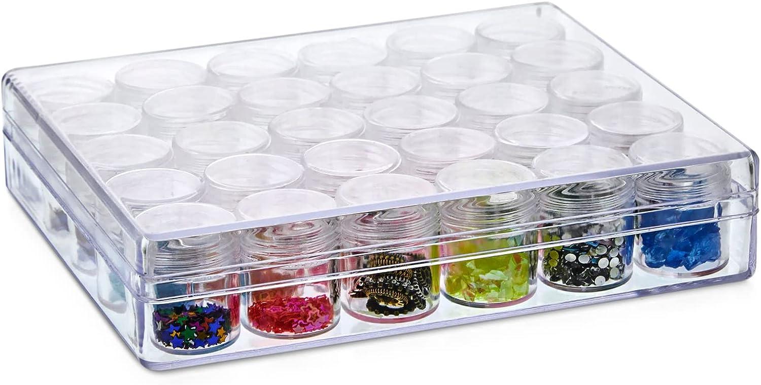 Clear Plastic Bead Storage Container with 30 Jars - Perfect for Diamond ...