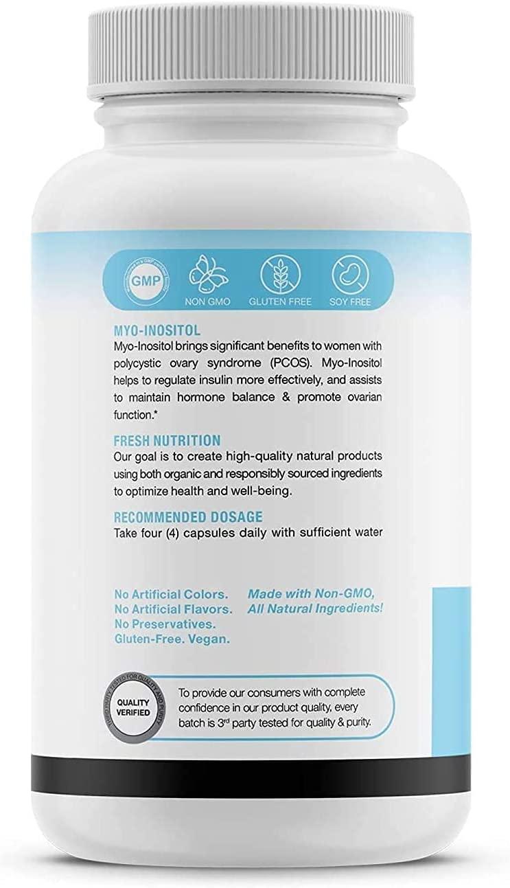 High Potency Myo-Inositol PCOS Supplement 2200mg - 120 Capsules - NMR ...