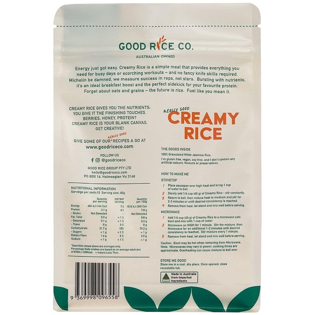 Good Rice Co. Creamy Rice - 100% Natural Hot Rice Cereal - Unflavoured ...