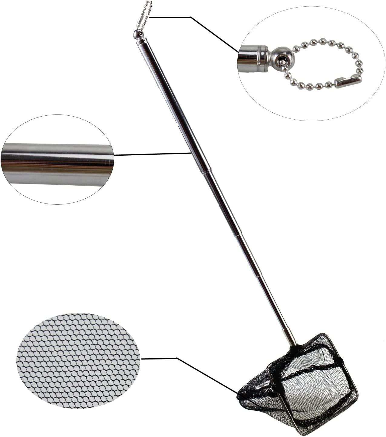 AQUANEAT 4 Inch Fish Net with Long Adjustable Handle | Aquarium Fish ...