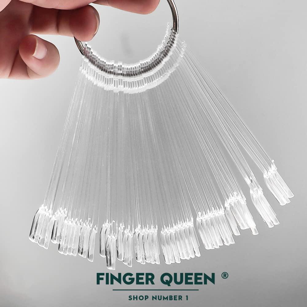 100 Pieces Nail Tips Display Swatches - Transparent Nail Art Tips for ...