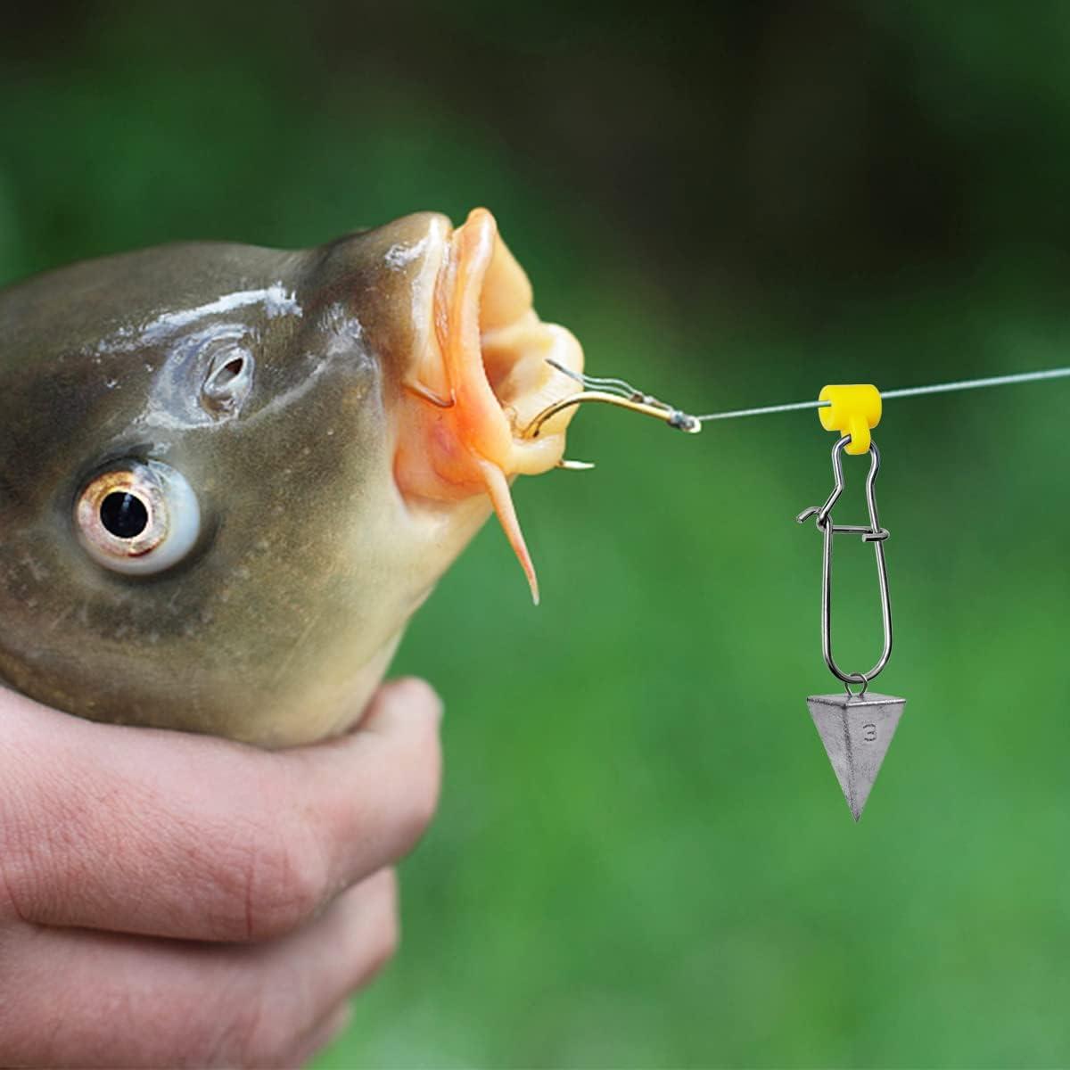 40Pcs Stainless Steel Fishing Line Sinker Slides Catfishing Rig with ...