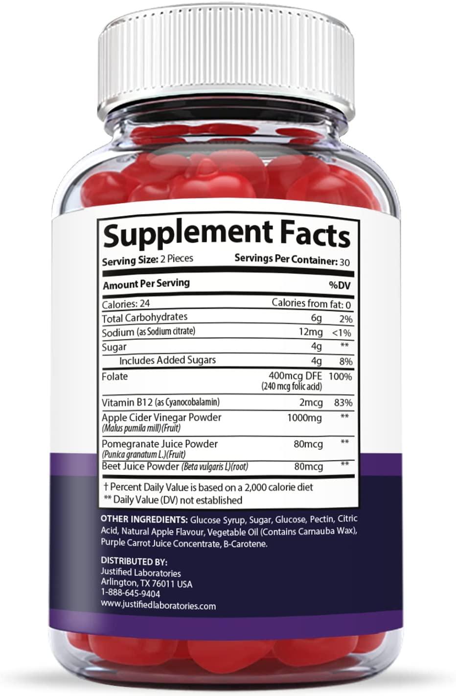 Bio Lyfe Keto ACV Gummies 1000MG with Pomegranate Juice, Beet Root, B12 ...