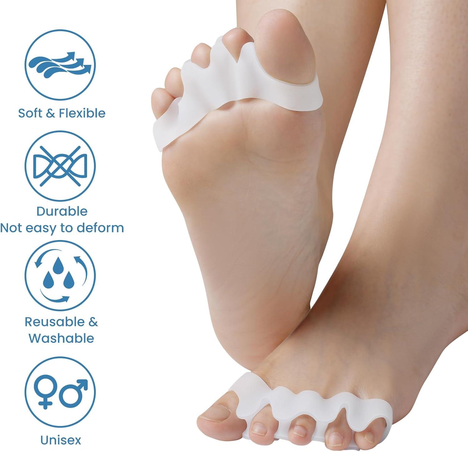 Medium-Footed Gel Toe Spreader & Cushion - 6PCs Forefoot Pads for ...