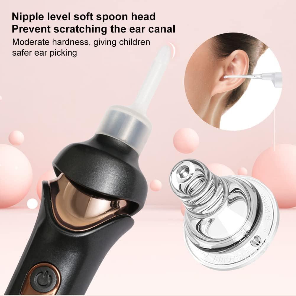 Electric Ear Cordless Safe Vibration Painless Vacuum Ear Wax Pick Cleaner Remover Spiral Ear ...