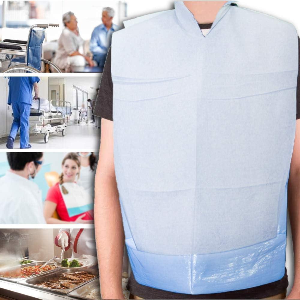 50 Disposable Medical Bibs - Waterproof Pre-Cut Recording Pocket | Made ...