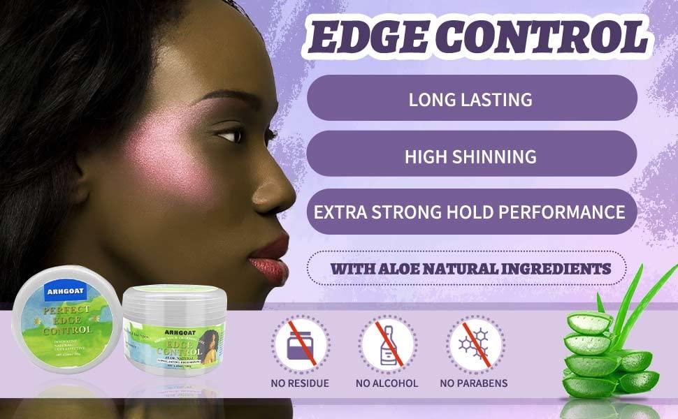 ARHGOAT Edge Control - Strong Hold Hair Gel with Aloe - 6.53 oz (PACK ...