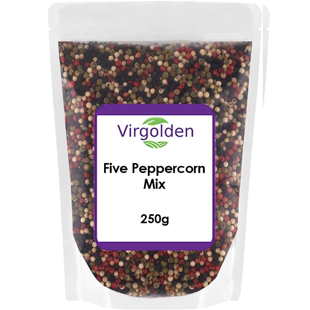 Five Peppercorn Mix 250g (Black peppercorns Allspice White Peppercorns ...