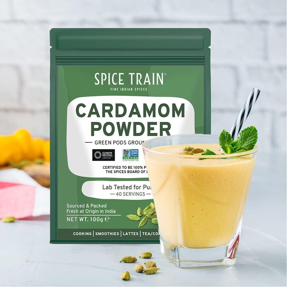 SPICE TRAIN Cardamom Powder (100g/3.53oz) | Gluten-free 100% Raw Ground ...