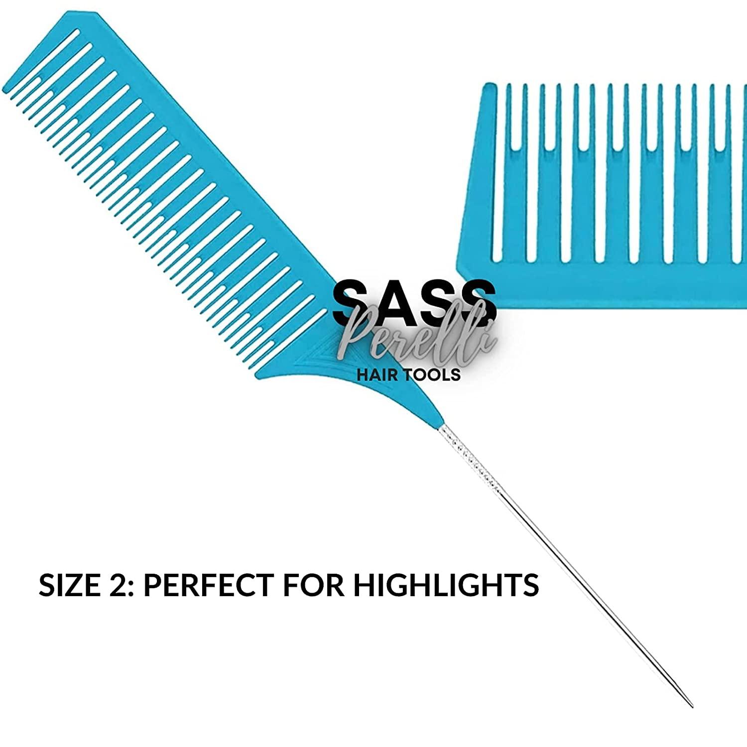 Sassperelli Pastel Highlighting Combs 3 Pack with Premium Alligator ...