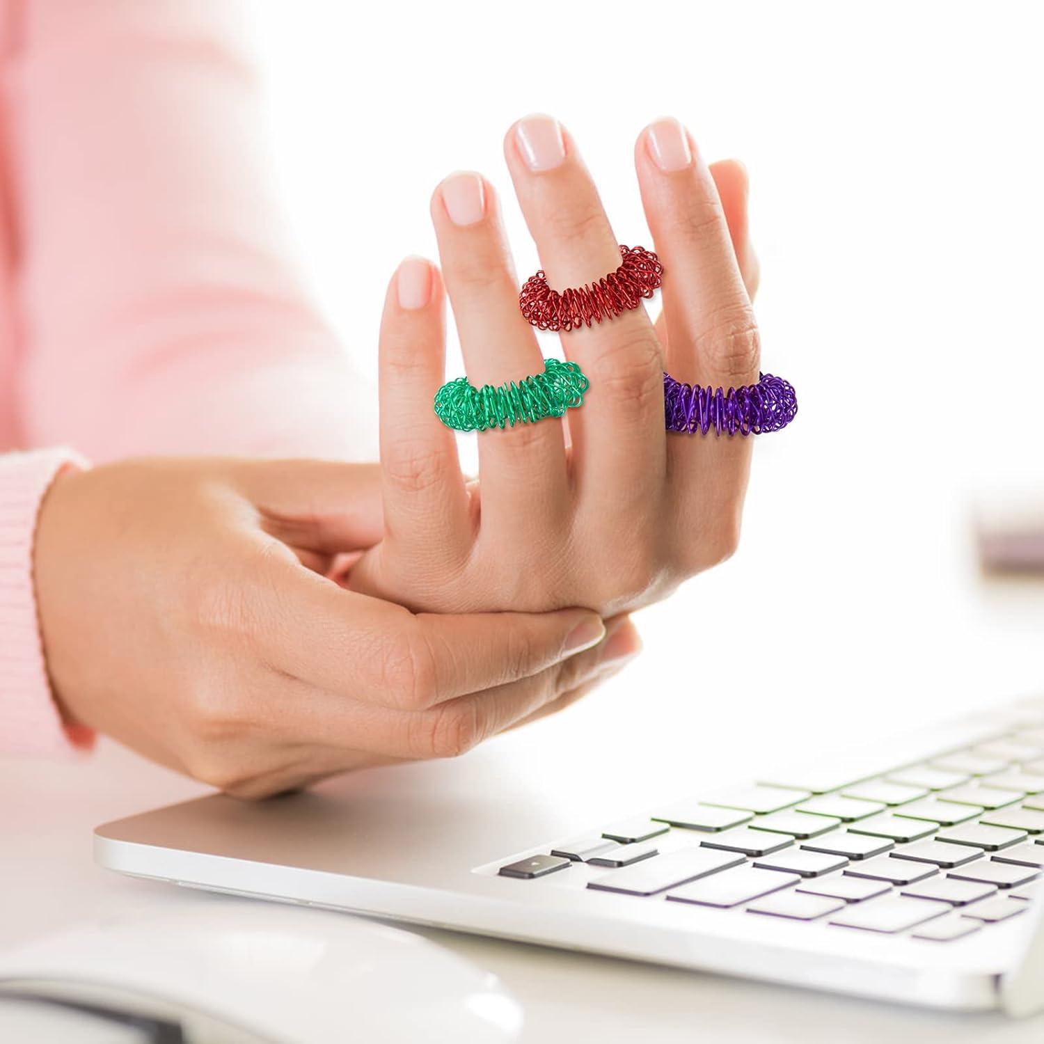 Buy Acupressure Massage Rings for Fingers Spiky Sensory Stress Relief ...