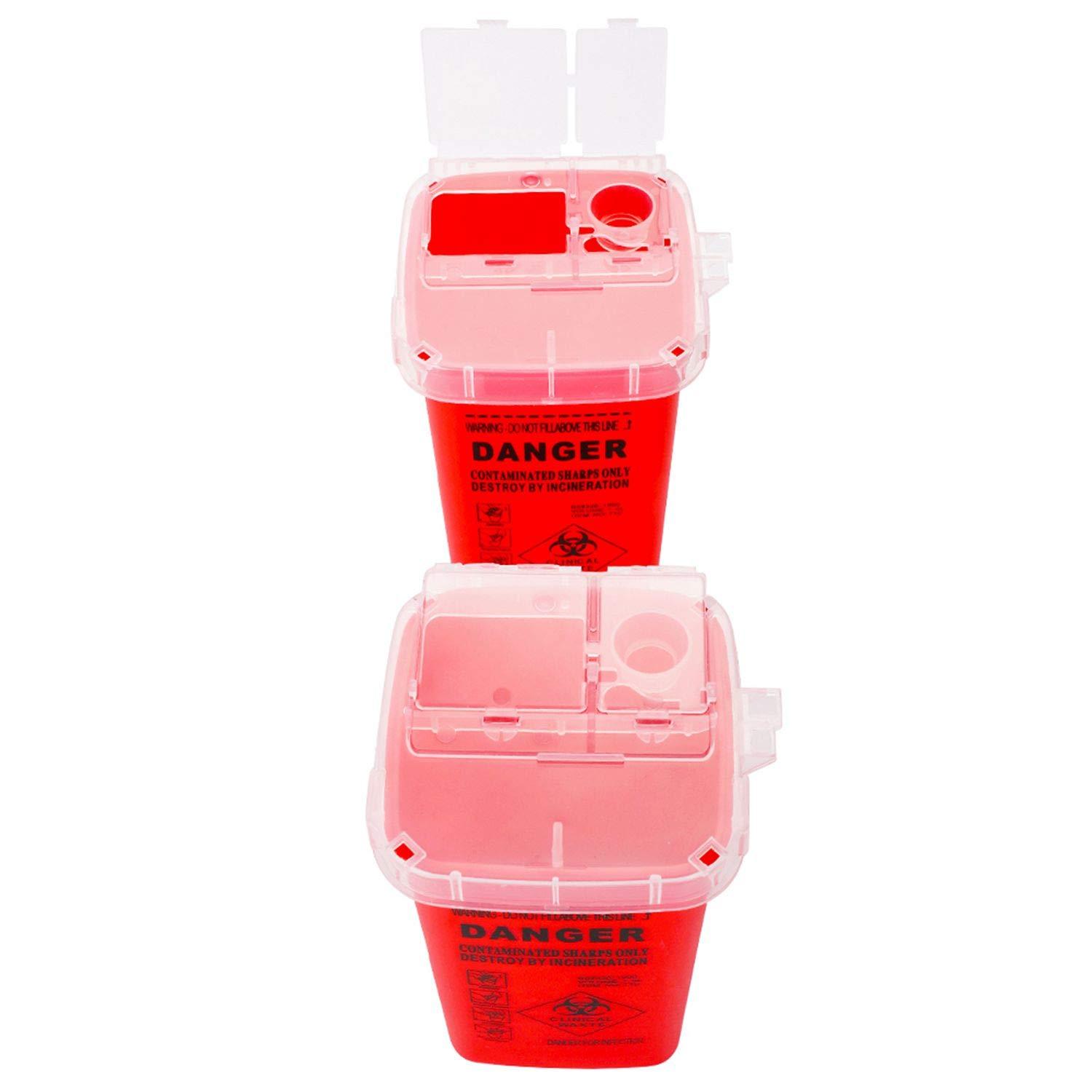 DOWEI Sharps Disposal Container 5 Pack - 1 Quart Biohazard Needle ...