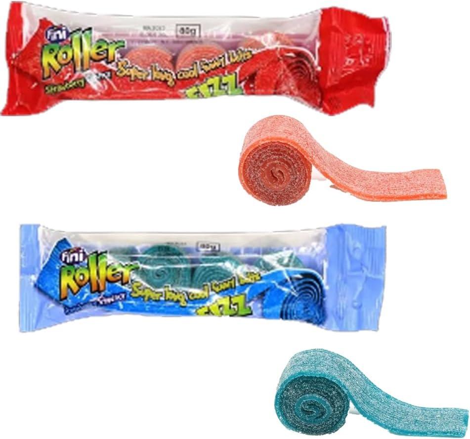 Fini Strawberry Raspberry Roller Fizz 4 Pack 80g - Flavoured Roller ...