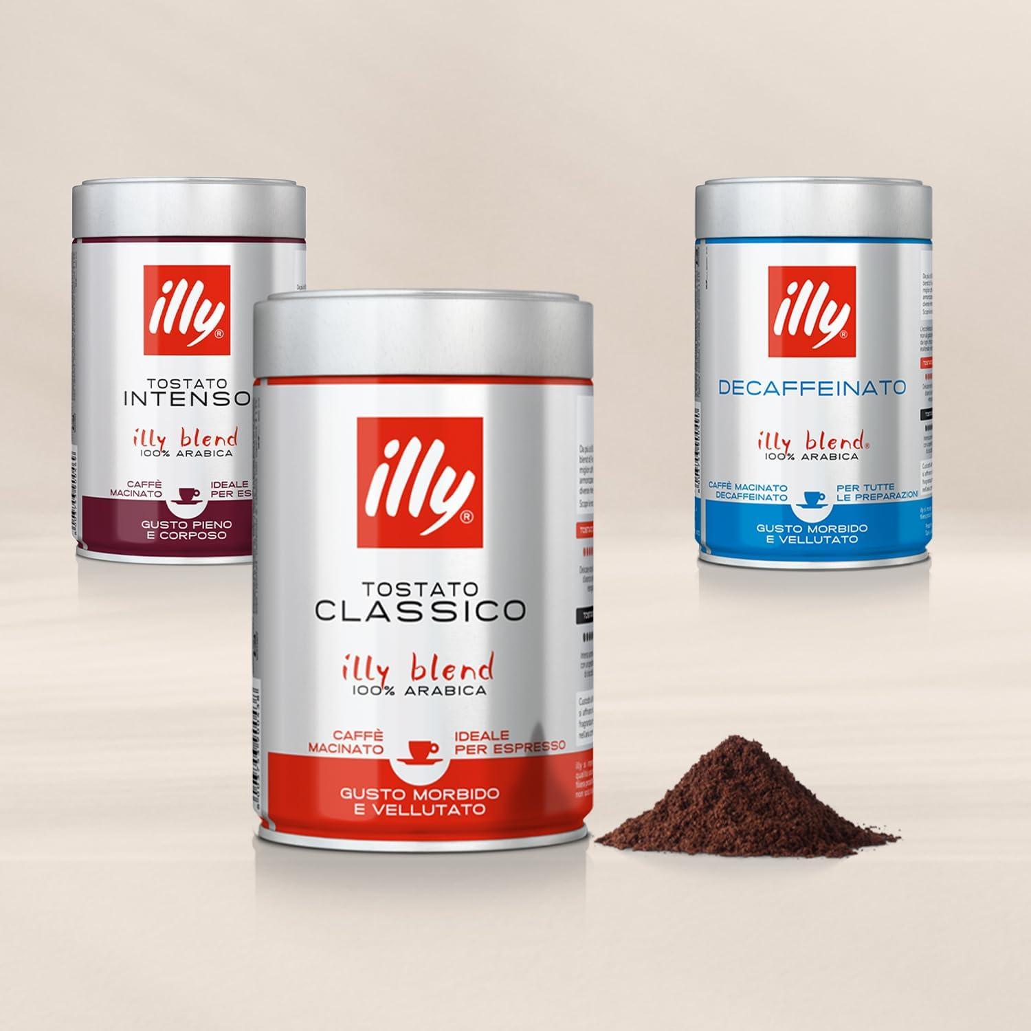 illy Coffee Intenso Ground Coffee Dark Roast Made From 100% Arabica ...