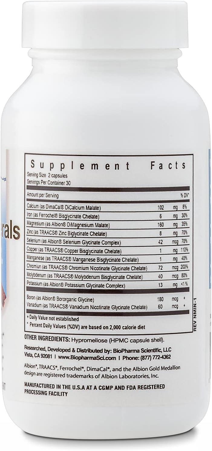 Biopharma Scientific NanoMinerals Chelated Multi-Mineral Capsules | 30 ...