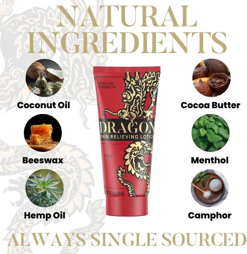 Dragon Pain Relieving Lotion 3.4oz | Fast-Absorbing Muscle & Joint ...