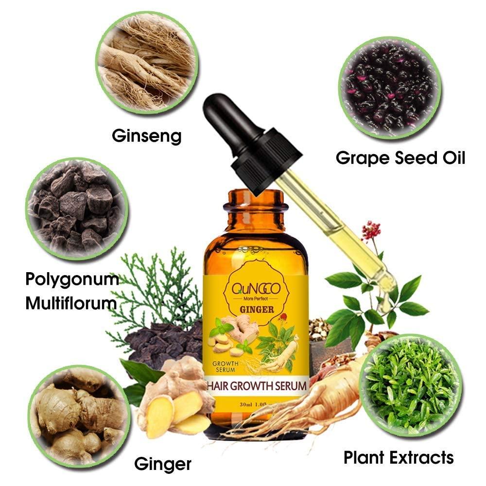 5 Pack Hair Growth Serum with Ginger Biotin for Men and Women - Prevent ...