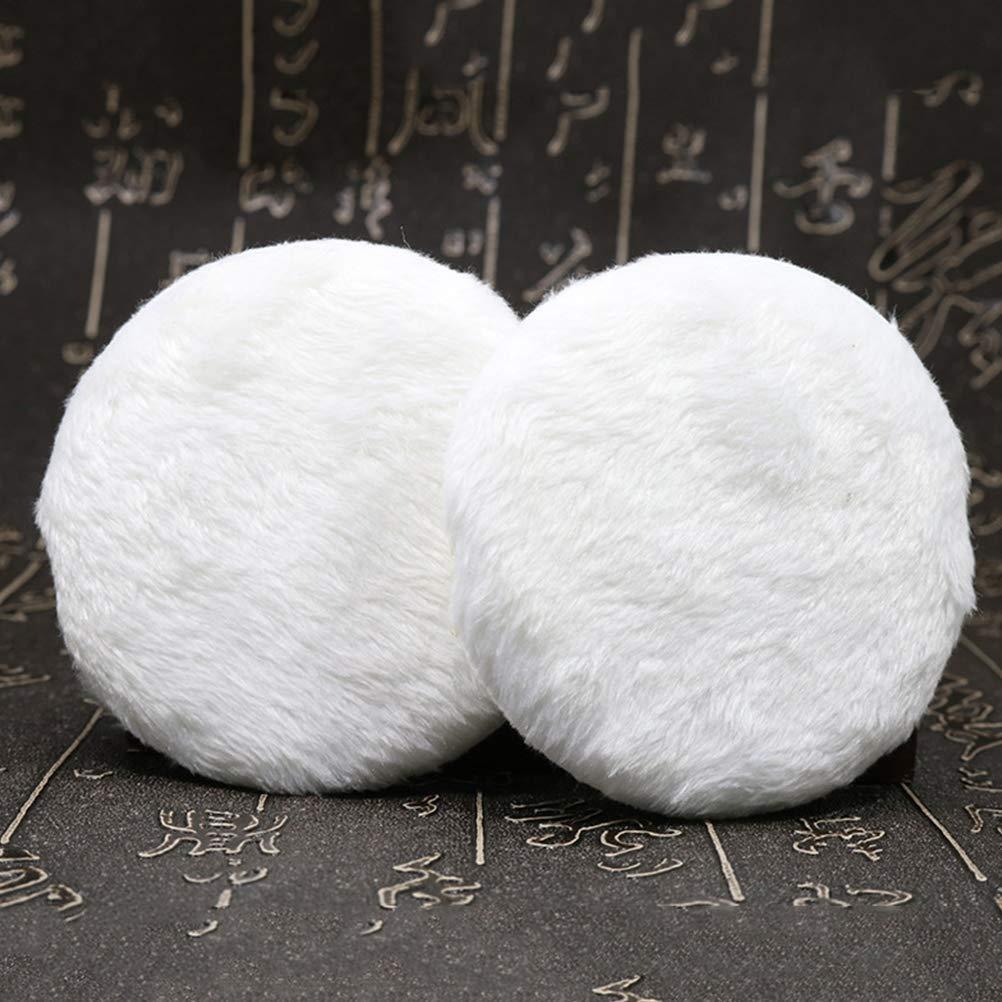 Frcolor 3 Pieces Soft Fluffy White Sponge Puffs - Round Cosmetic Powder ...