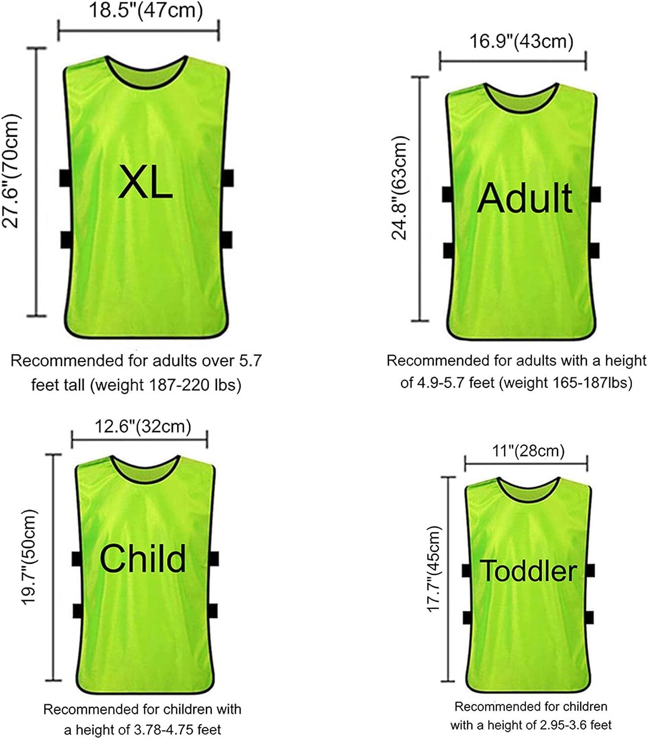 TOPTIE Numbered Training Vests Set (#13-24) - Pack of 12 Soccer Pinnies ...