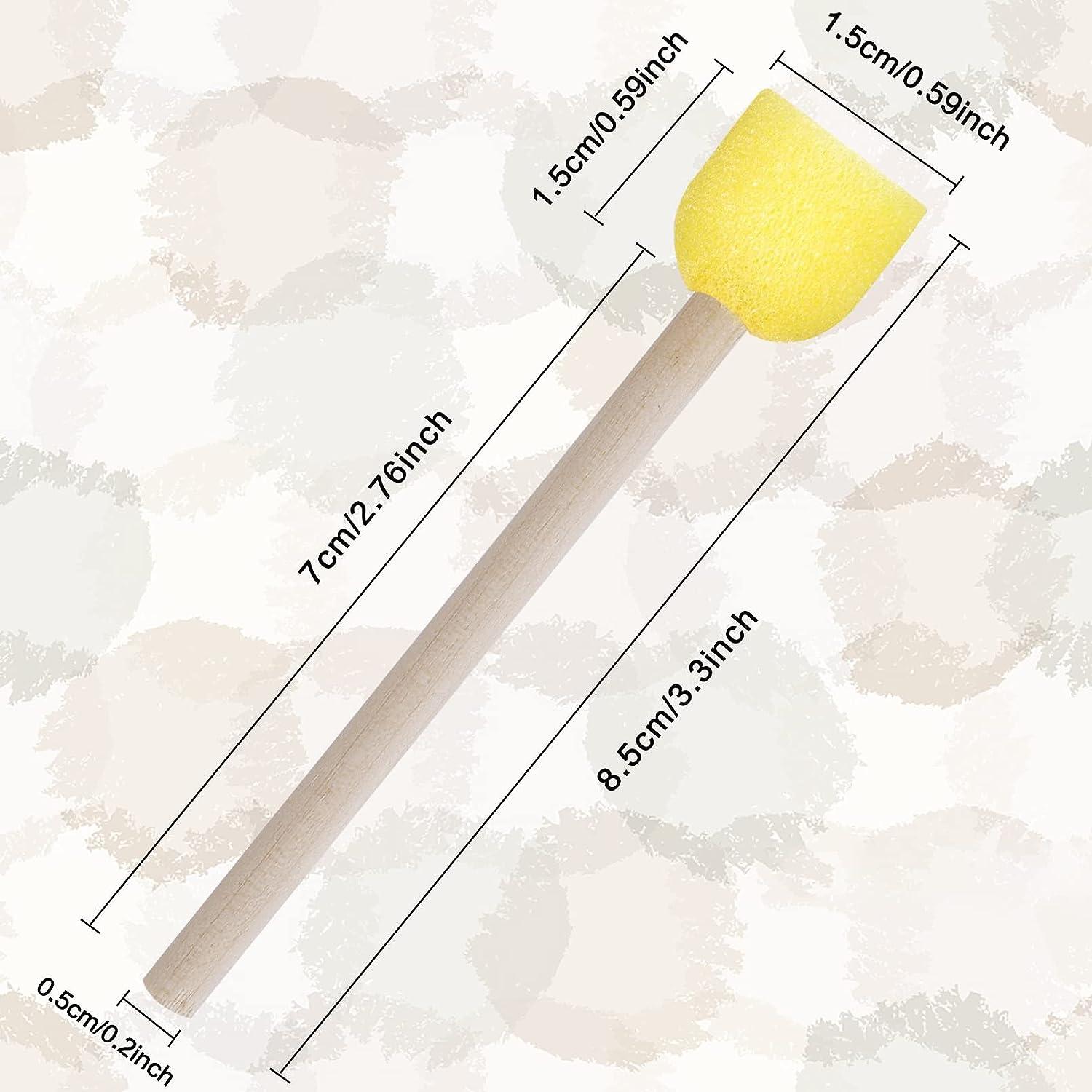 40 Pieces Round Paint Foam Sponge Brush Set Sponge Paint Brush Paint ...