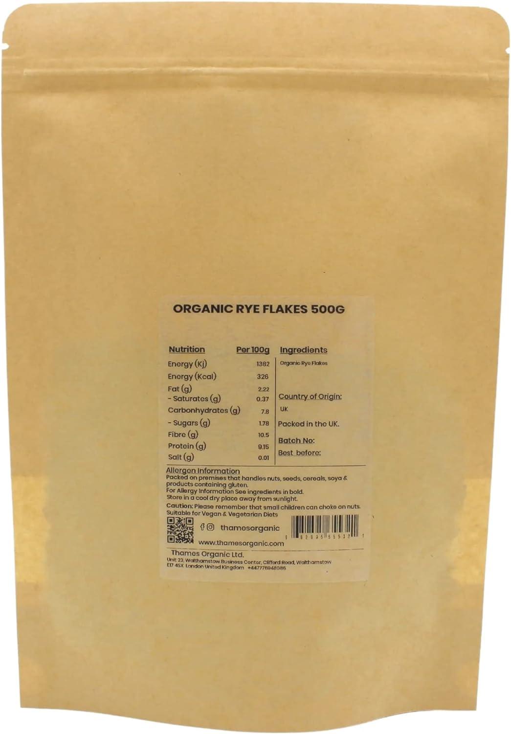 Thames Organic Rye Flakes 1kg - Certified Organic Non-GMO Vegan ...