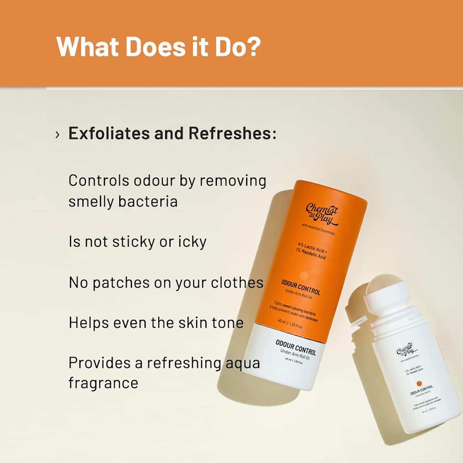 Chemist At Play UnderArm Roll-On | 5% Lactic Acid + 1% Mandelic Acid ...