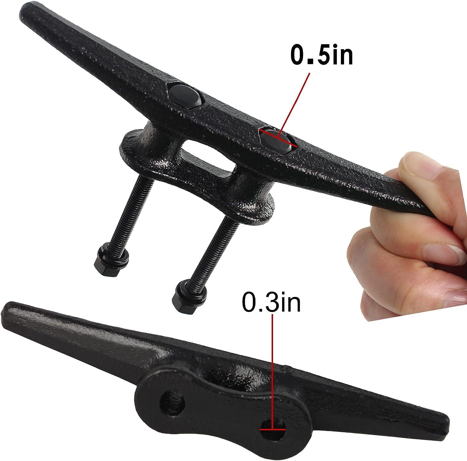 VEITHI 6-inch Boat Cleat - Electrophoretic Coated Black Dock Cleats (4 ...