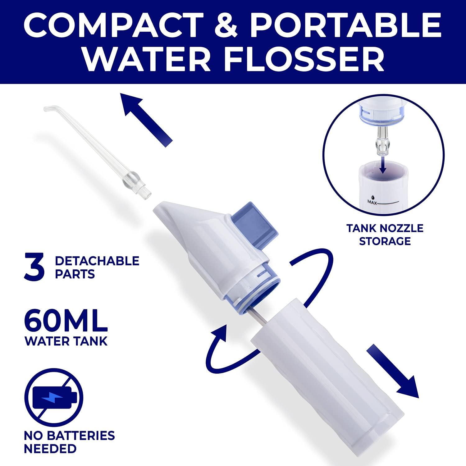 ORAVIX Manual Water Flosser - Tonsil Stone Irrigator for Travel Teeth ...
