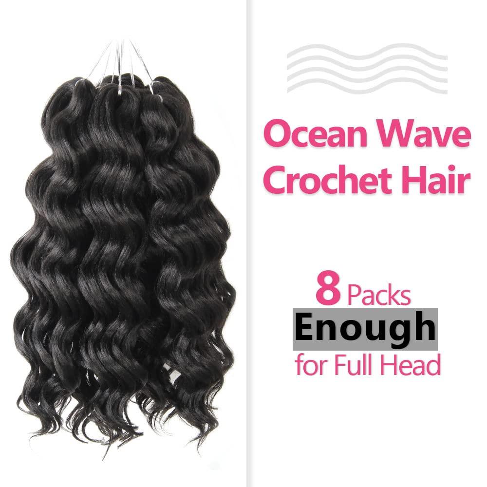 Niseyo NU Short Ocean Wave Crochet Hair 9 Inch 8 Packs - Synthetic ...